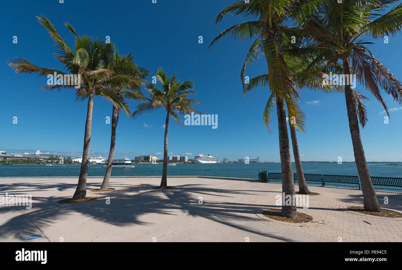 Miami River Walk Stock Photo - Alamy