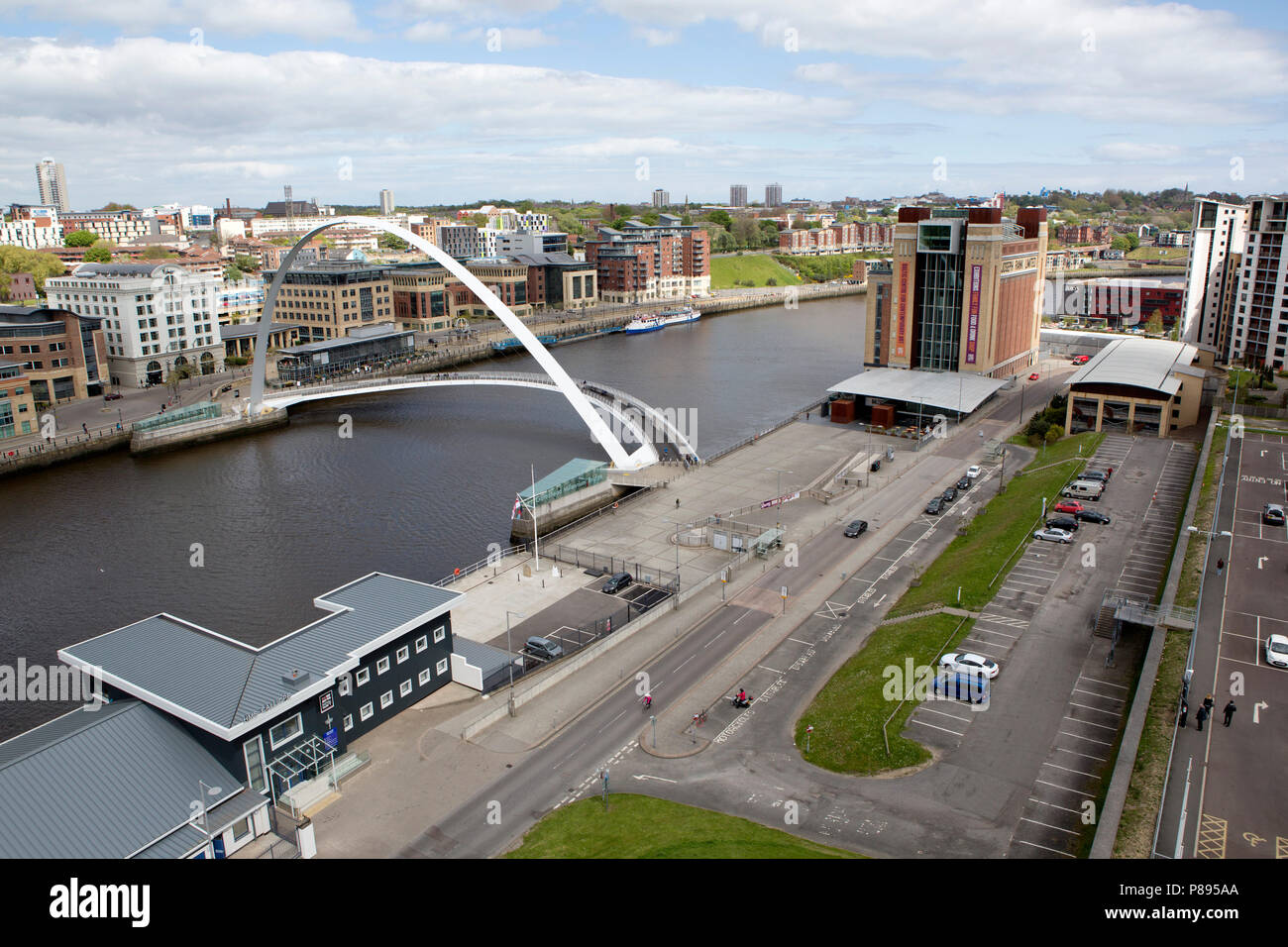Gateshead Millennium Bridge at the Baltic Centre for Contemporary Art ...