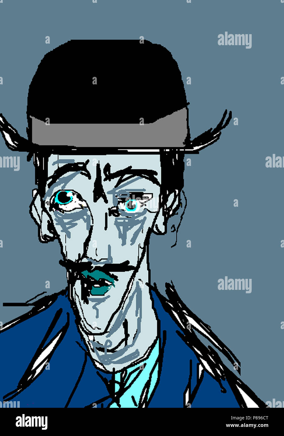 Banker Joe - illustration of a man wearing a bowler hat with a ...