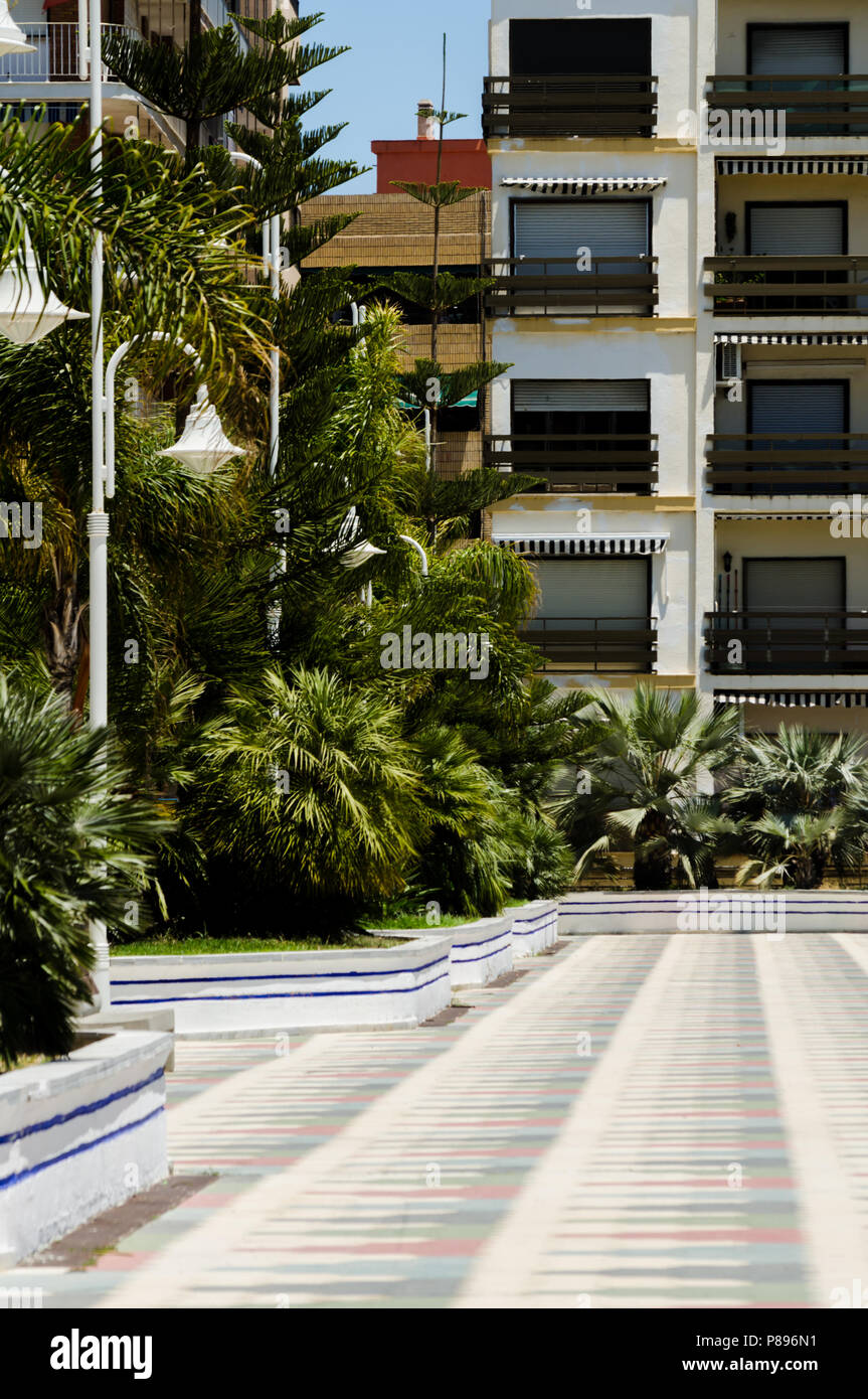 ALMUNECAR, SPAIN - JUNE 8, 2018 Landscape of the famous coastal town by ...