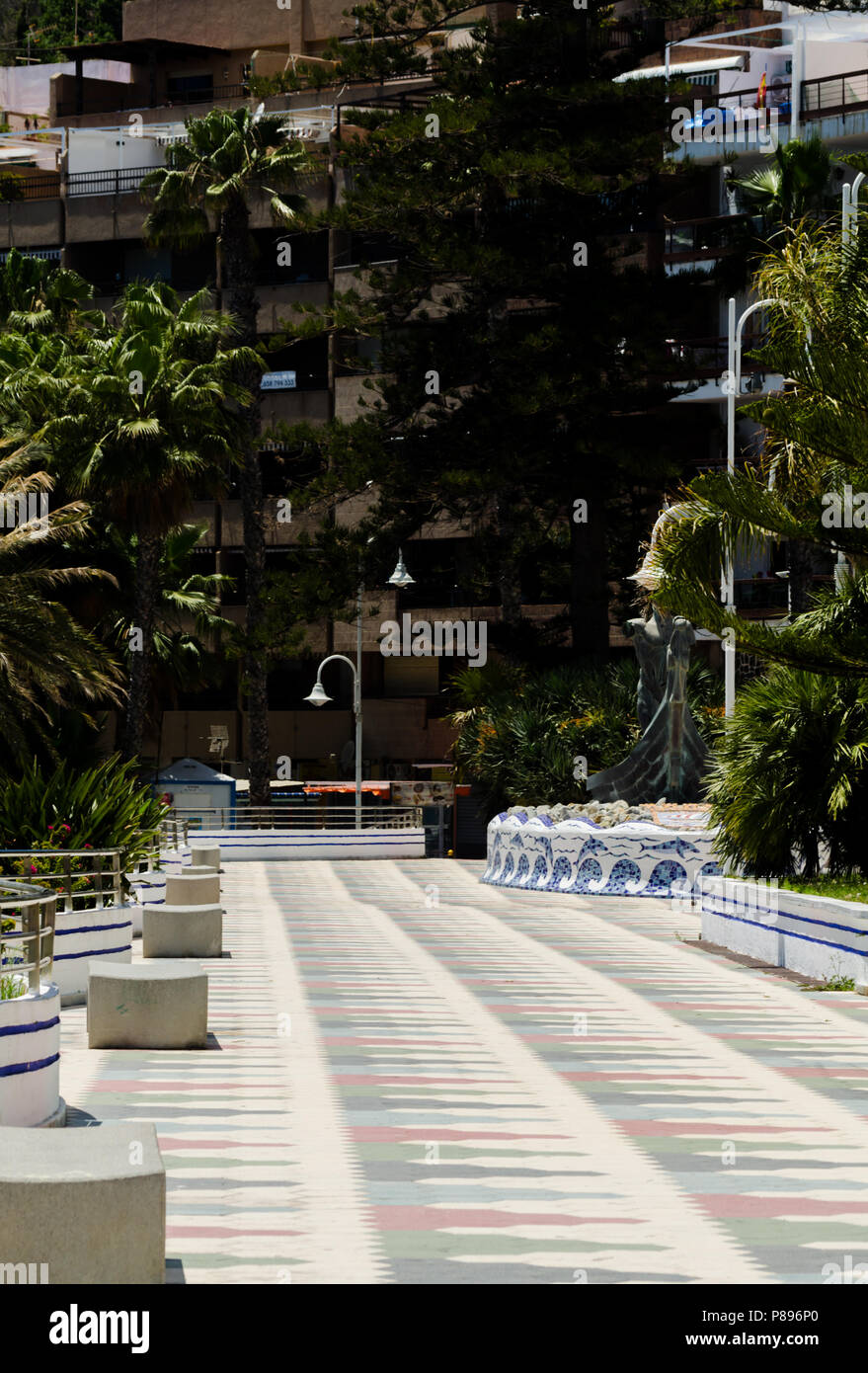 ALMUNECAR, SPAIN - JUNE 8, 2018 Landscape of the famous coastal town by ...