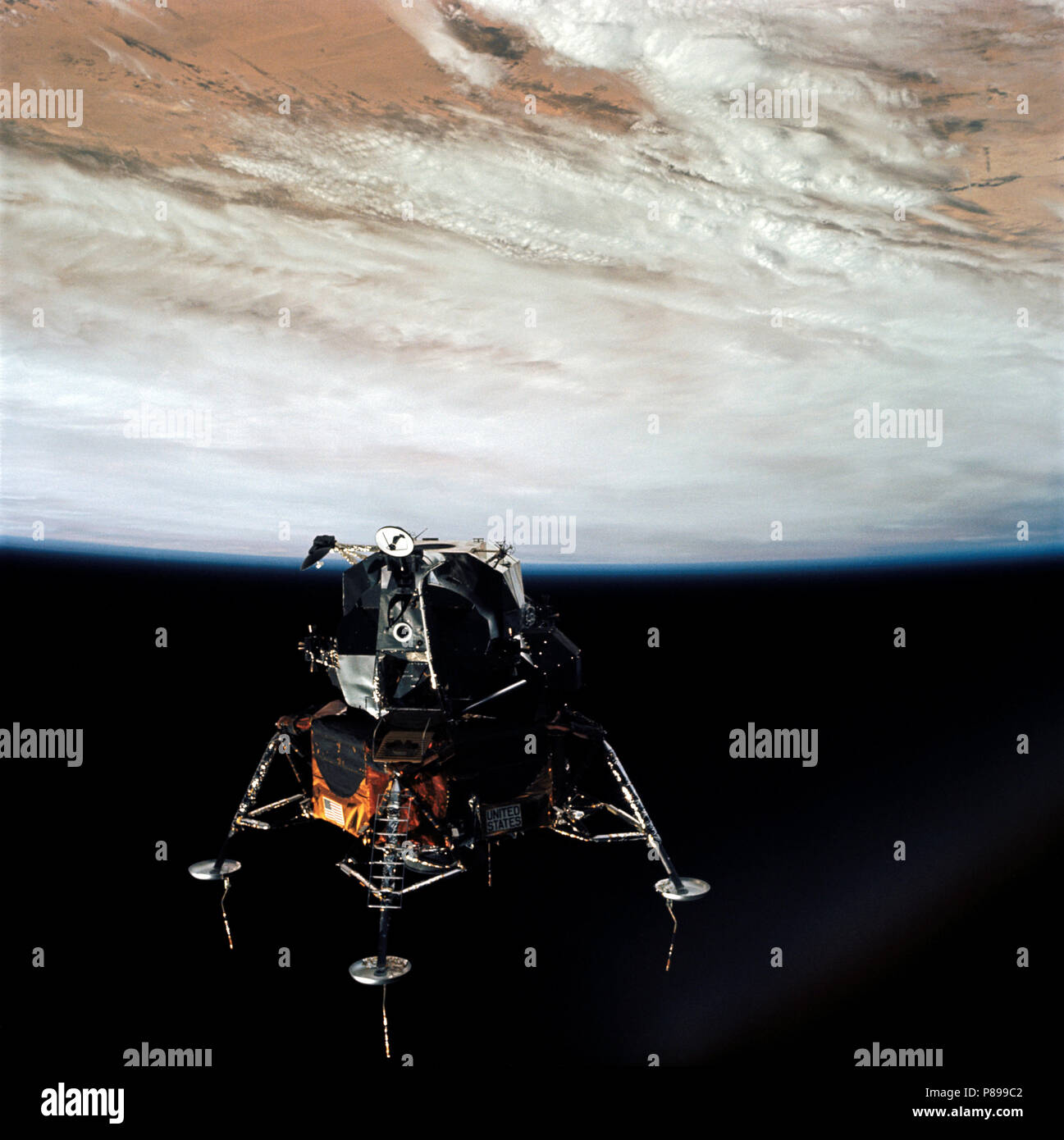Apollo 9 Lunar Module (LM), Spider, in a lunar landing configuration ...