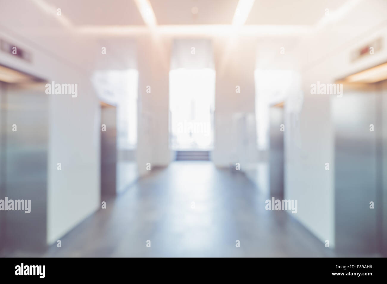 Blur background,corridor in convention hall, office building hall way ...