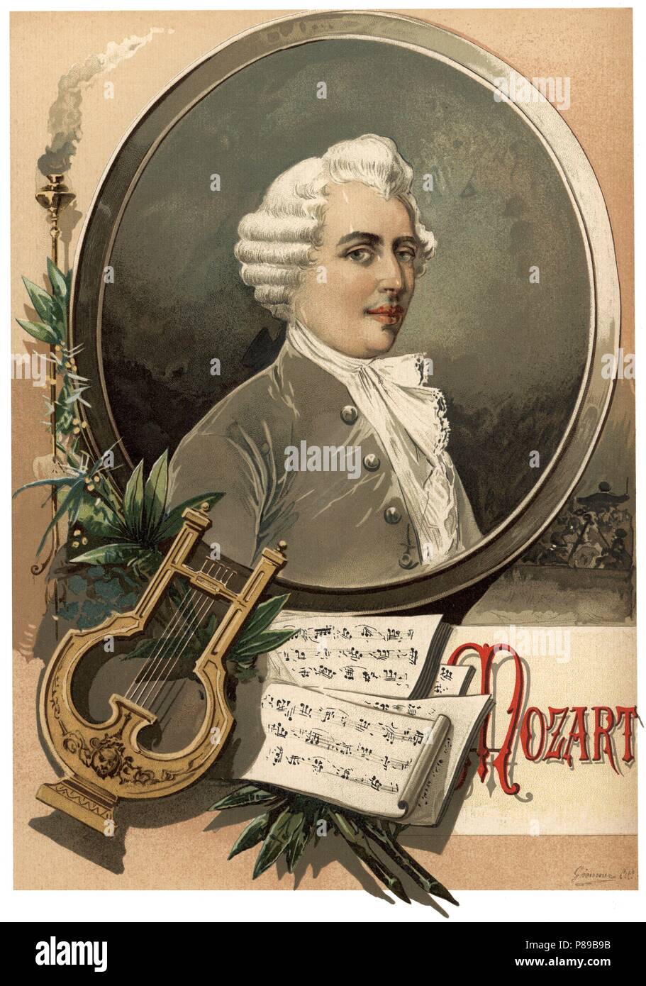 Wolfgang Amadeus Mozart (1756-1791), compositor austríaco. Grabado de ...