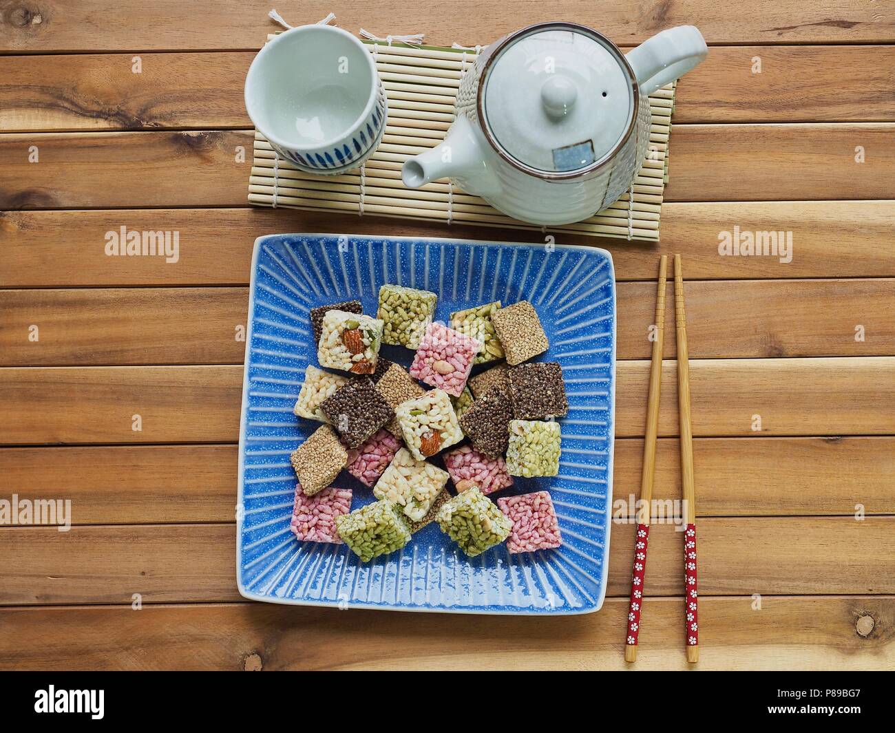 Korean traditional snacks Sweet Rice Puffs , Gangjeong Stock Photo - Alamy