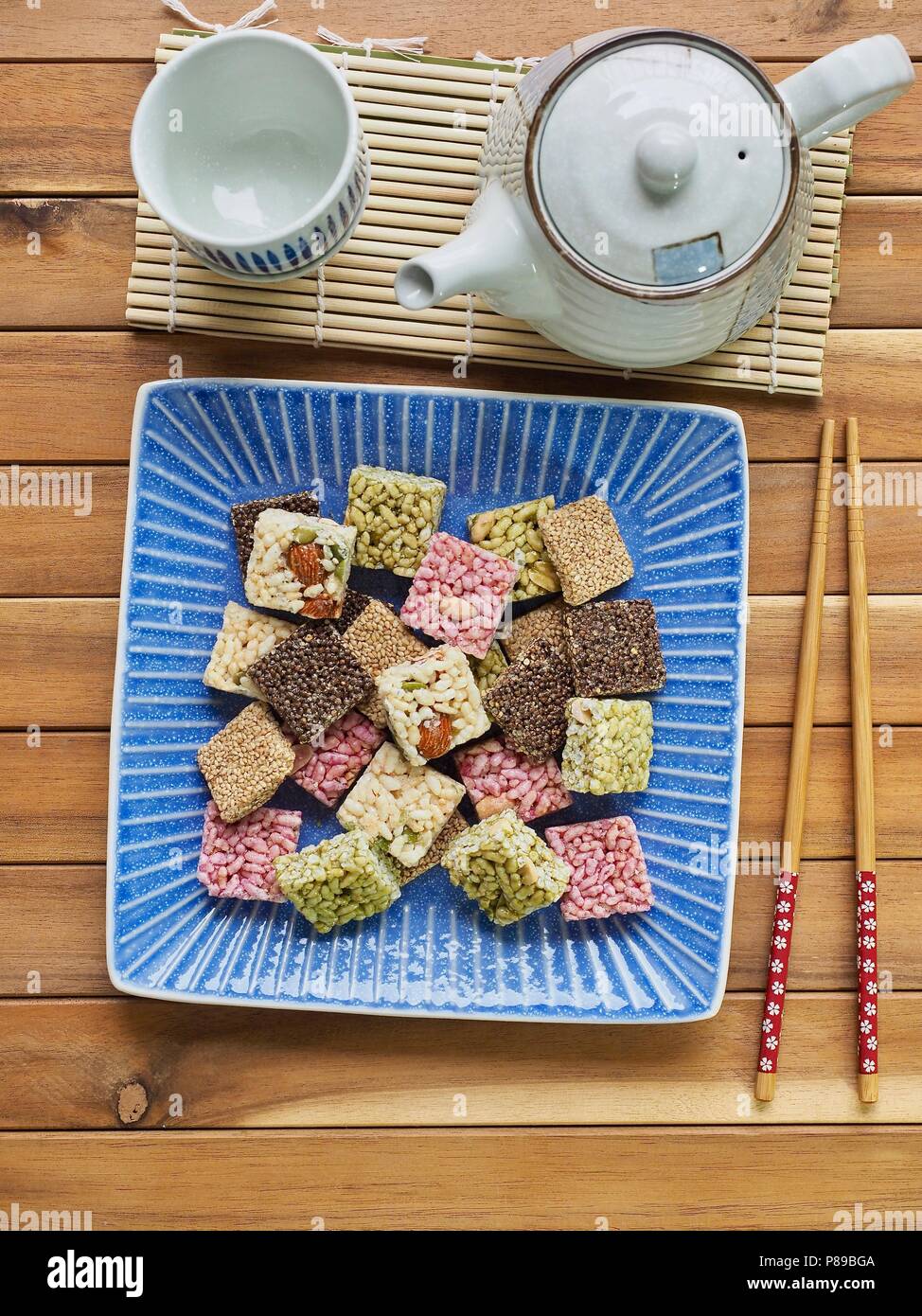 Korean traditional snacks Sweet Rice Puffs , Gangjeong Stock Photo - Alamy