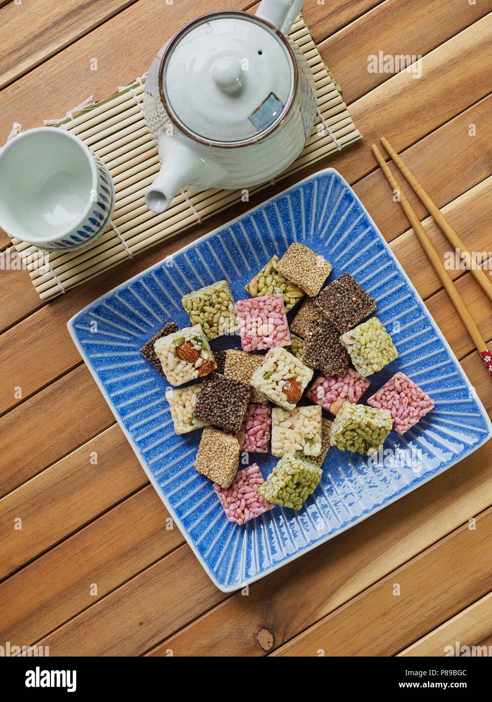 Korean traditional snacks Sweet Rice Puffs , Gangjeong Stock Photo - Alamy