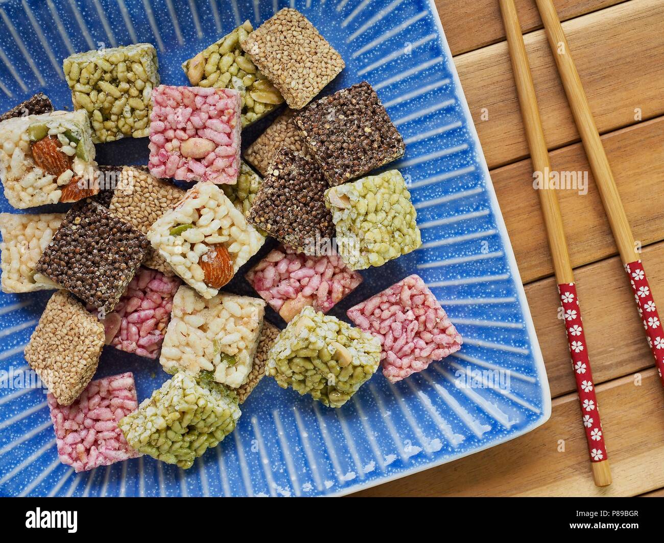 Korean traditional snacks Sweet Rice Puffs , Gangjeong Stock Photo - Alamy