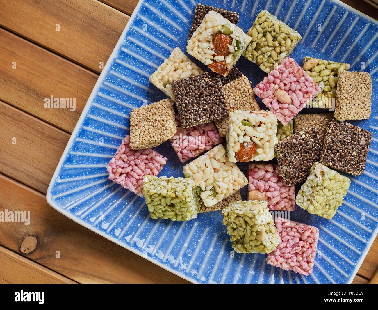Korean traditional snacks Sweet Rice Puffs , Gangjeong Stock Photo - Alamy