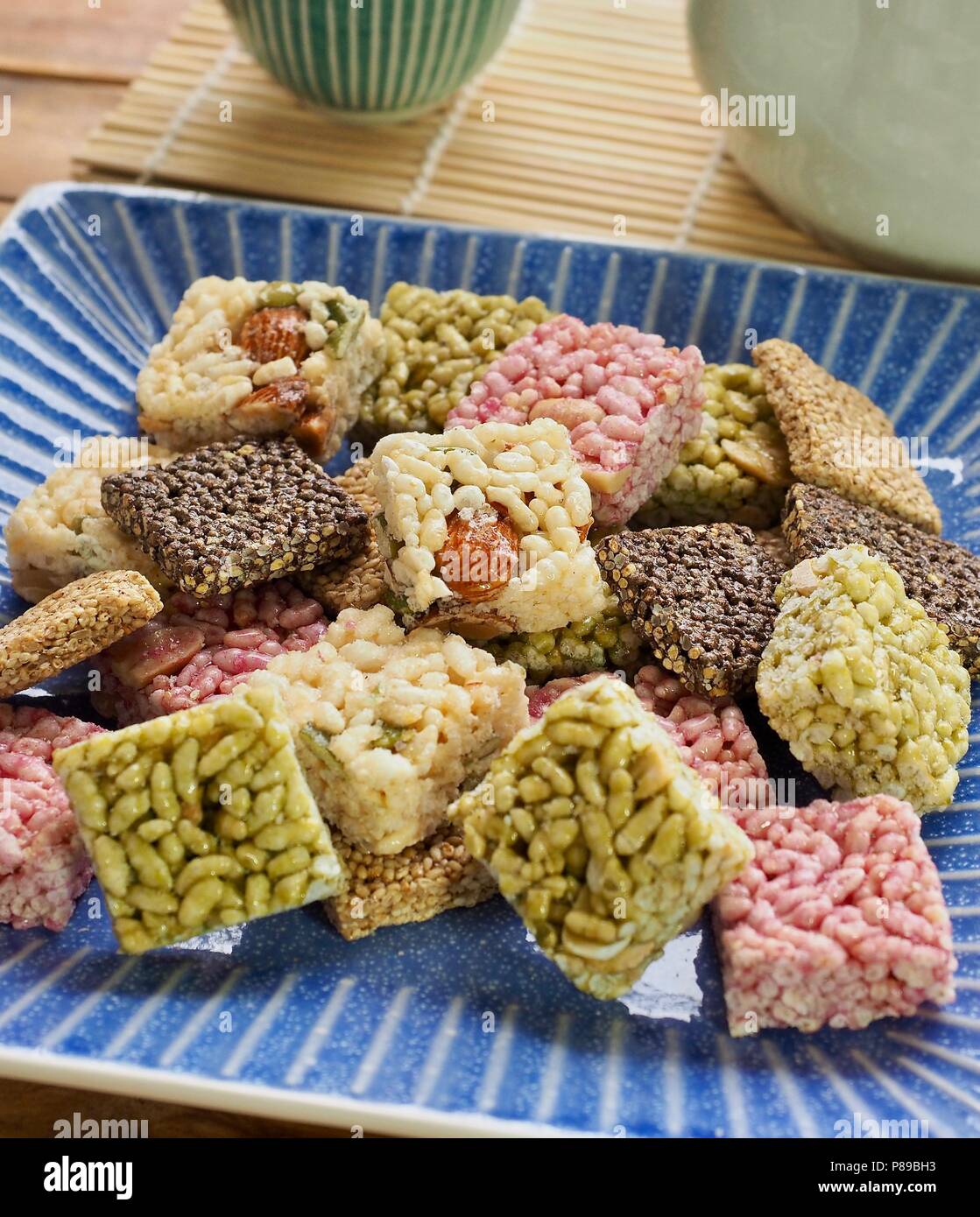 Korean traditional snacks Sweet Rice Puffs , Gangjeong Stock Photo - Alamy