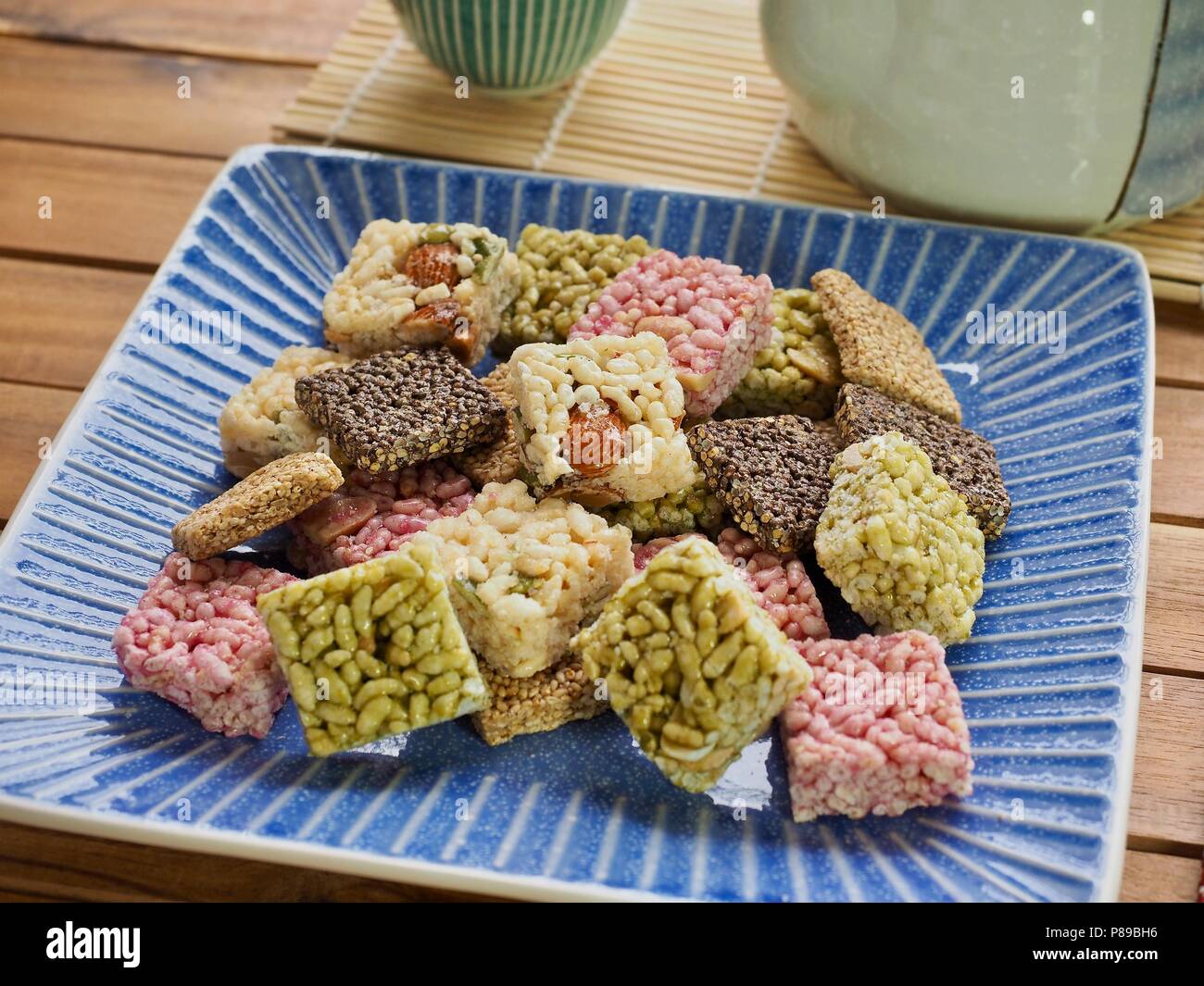 Korean traditional snacks Sweet Rice Puffs , Gangjeong Stock Photo - Alamy