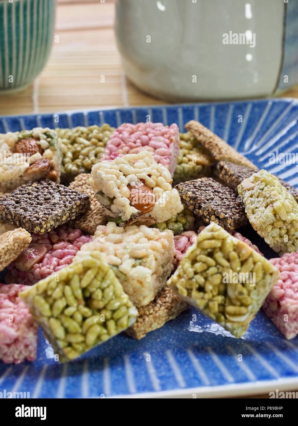 Korean traditional snacks Sweet Rice Puffs , Gangjeong Stock Photo - Alamy