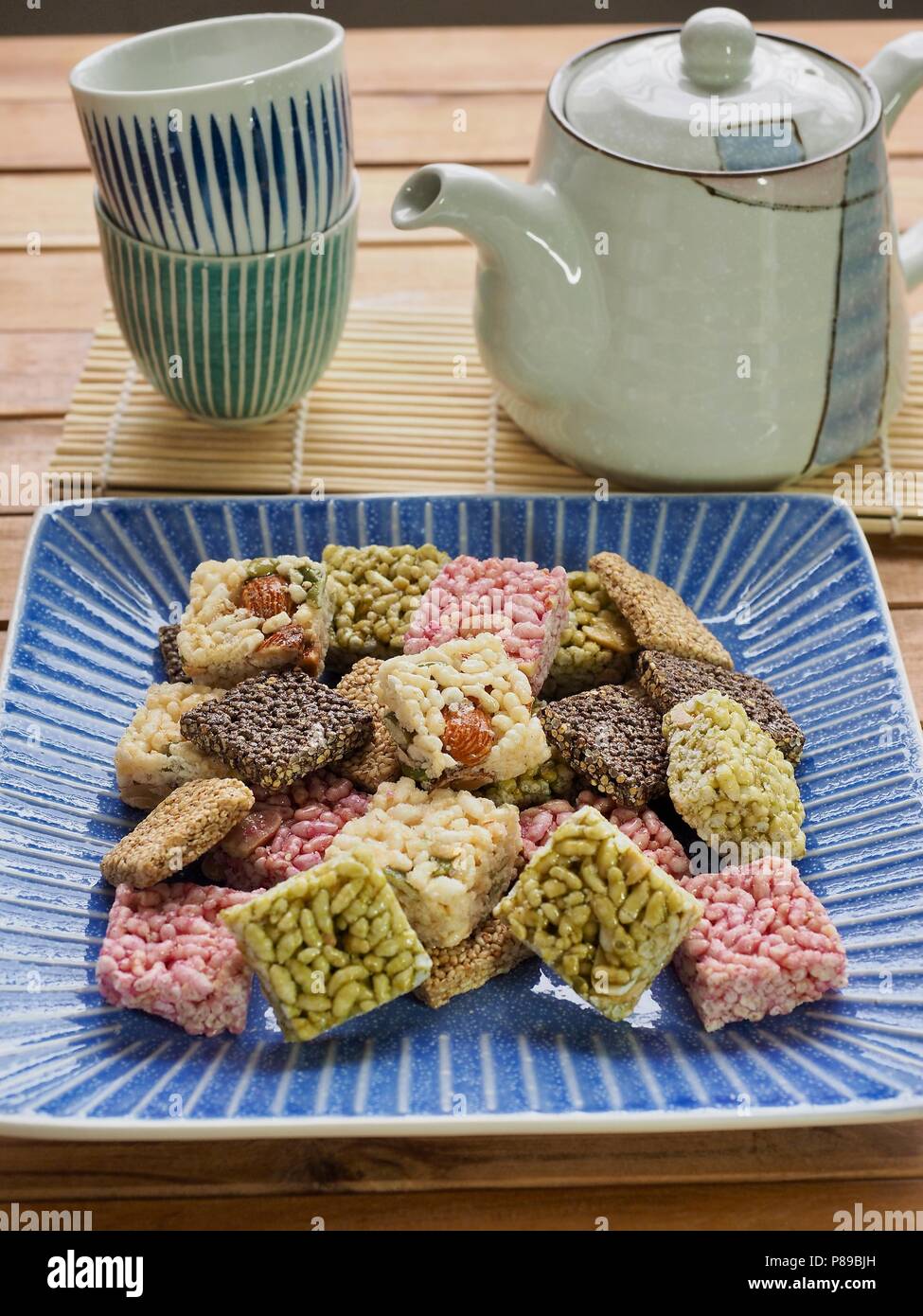 Korean traditional snacks Sweet Rice Puffs , Gangjeong Stock Photo - Alamy