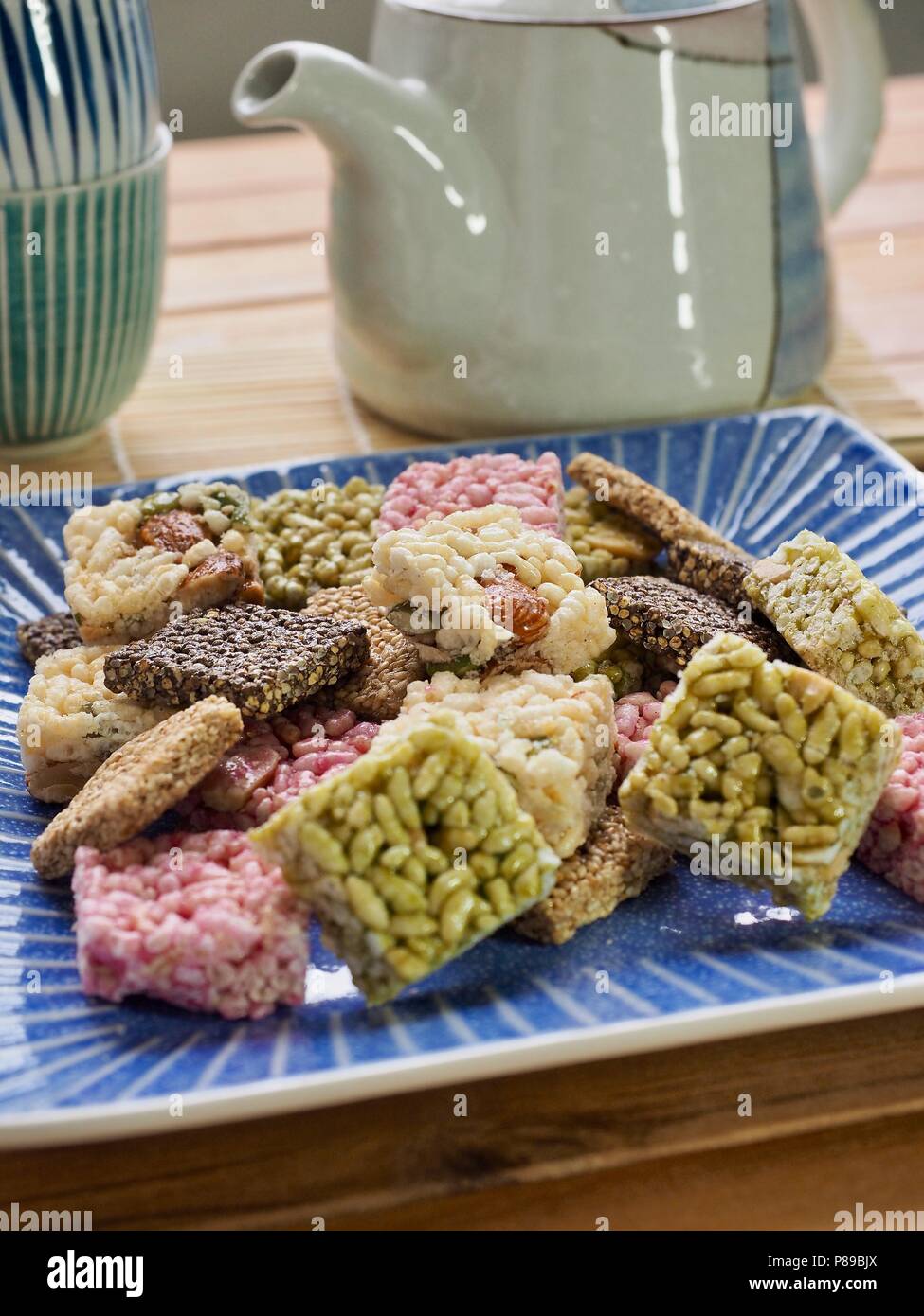 Korean traditional snacks Sweet Rice Puffs , Gangjeong Stock Photo - Alamy
