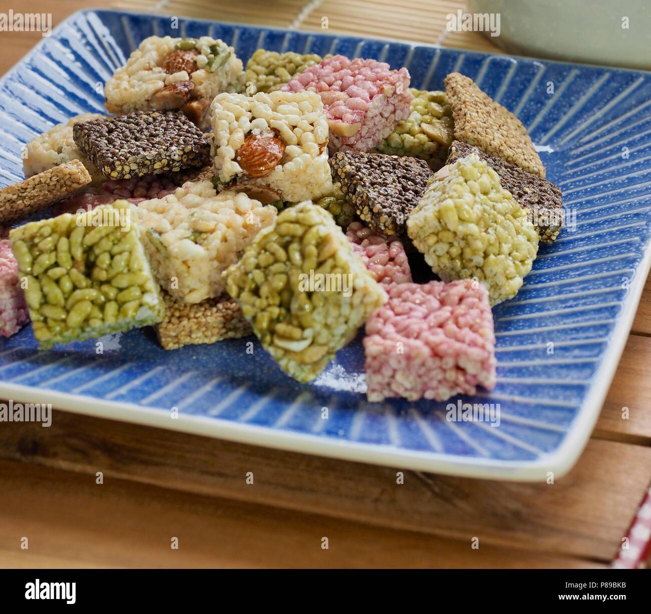 Korean traditional snacks Sweet Rice Puffs , Gangjeong Stock Photo - Alamy