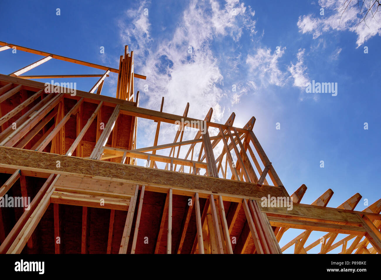 Building frame structure on a new development timber frame for a ...