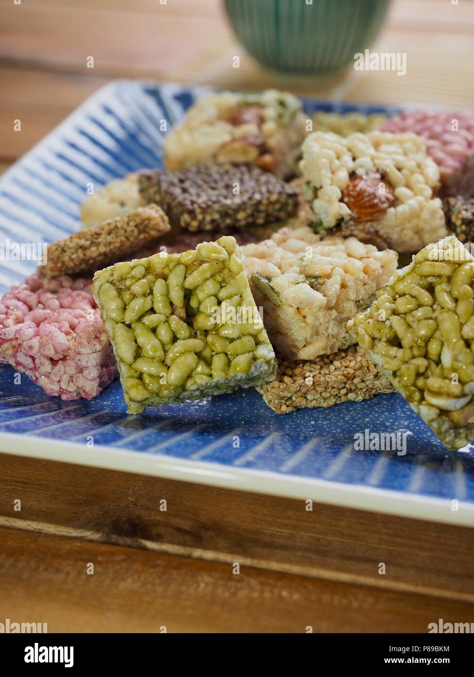 Korean traditional snacks Sweet Rice Puffs , Gangjeong Stock Photo - Alamy