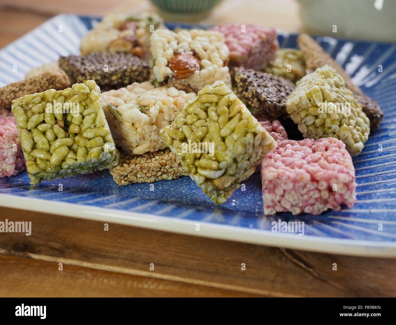 Korean traditional snacks Sweet Rice Puffs , Gangjeong Stock Photo - Alamy