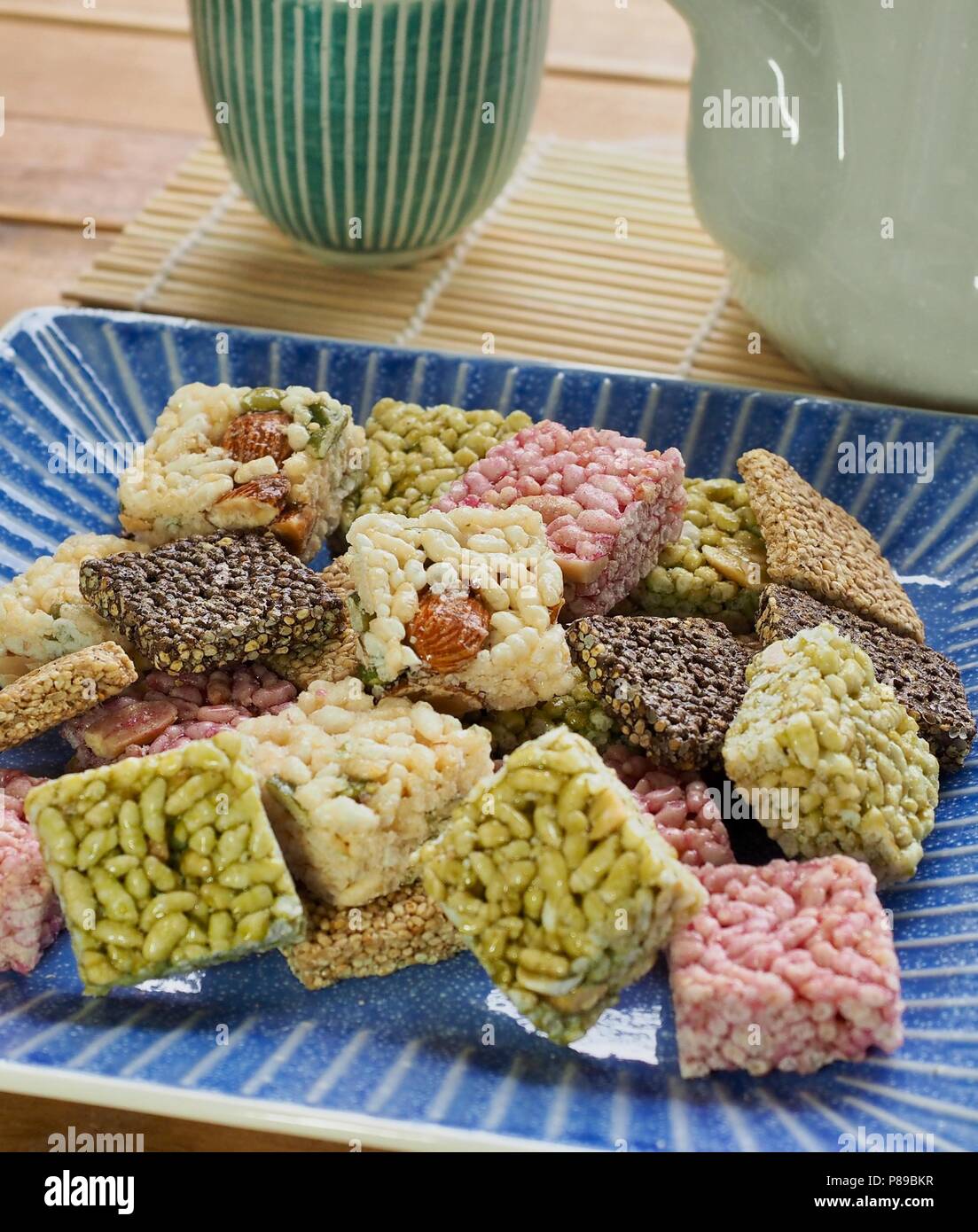 Korean traditional snacks Sweet Rice Puffs , Gangjeong Stock Photo - Alamy