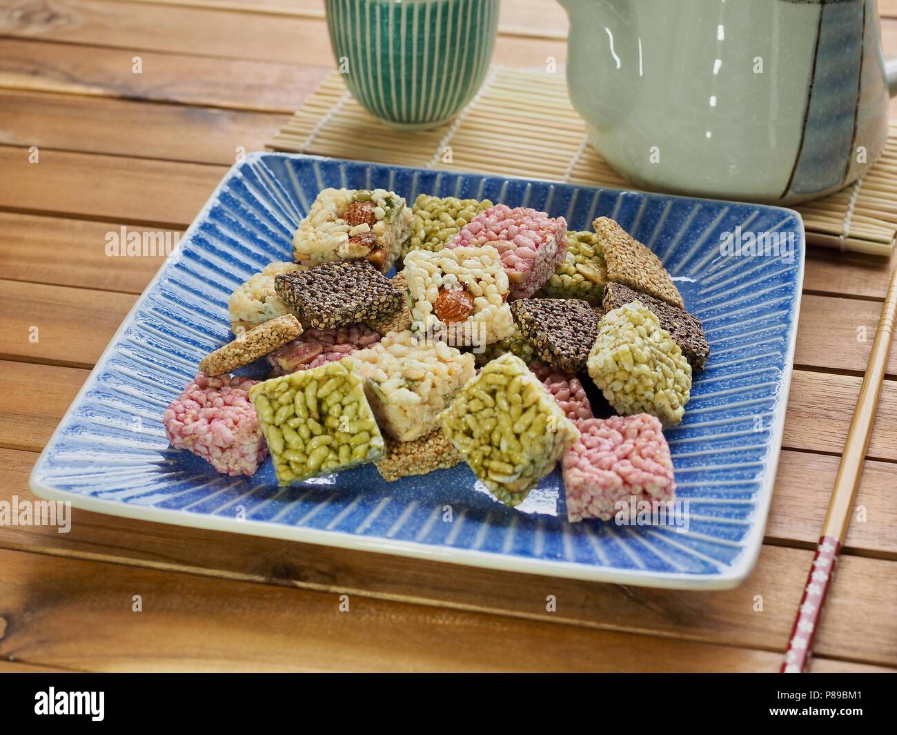 Korean traditional snacks Sweet Rice Puffs , Gangjeong Stock Photo - Alamy