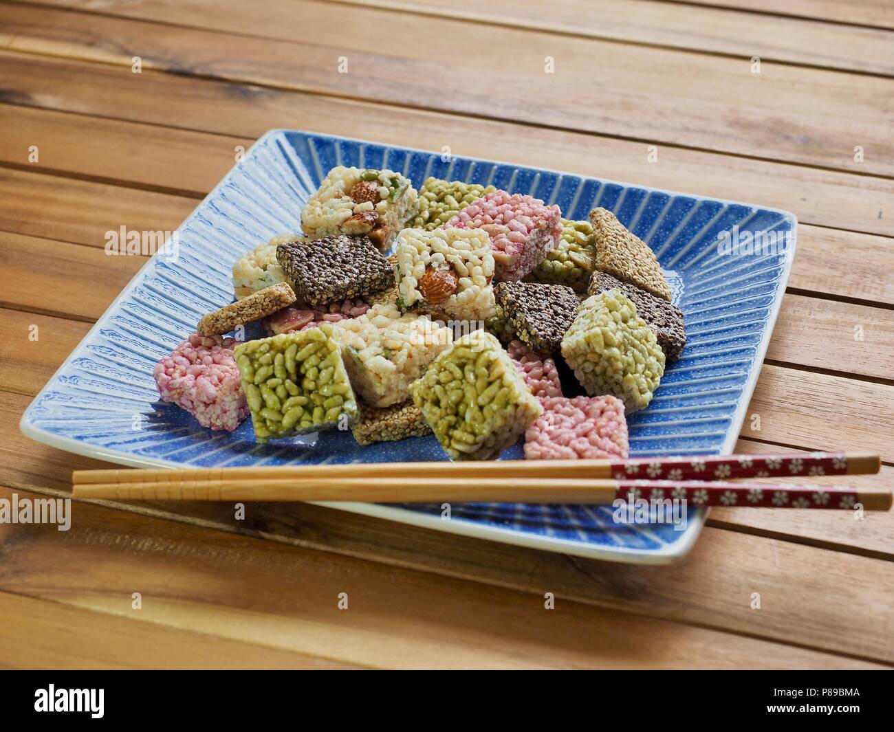 Korean traditional snacks Sweet Rice Puffs , Gangjeong Stock Photo - Alamy