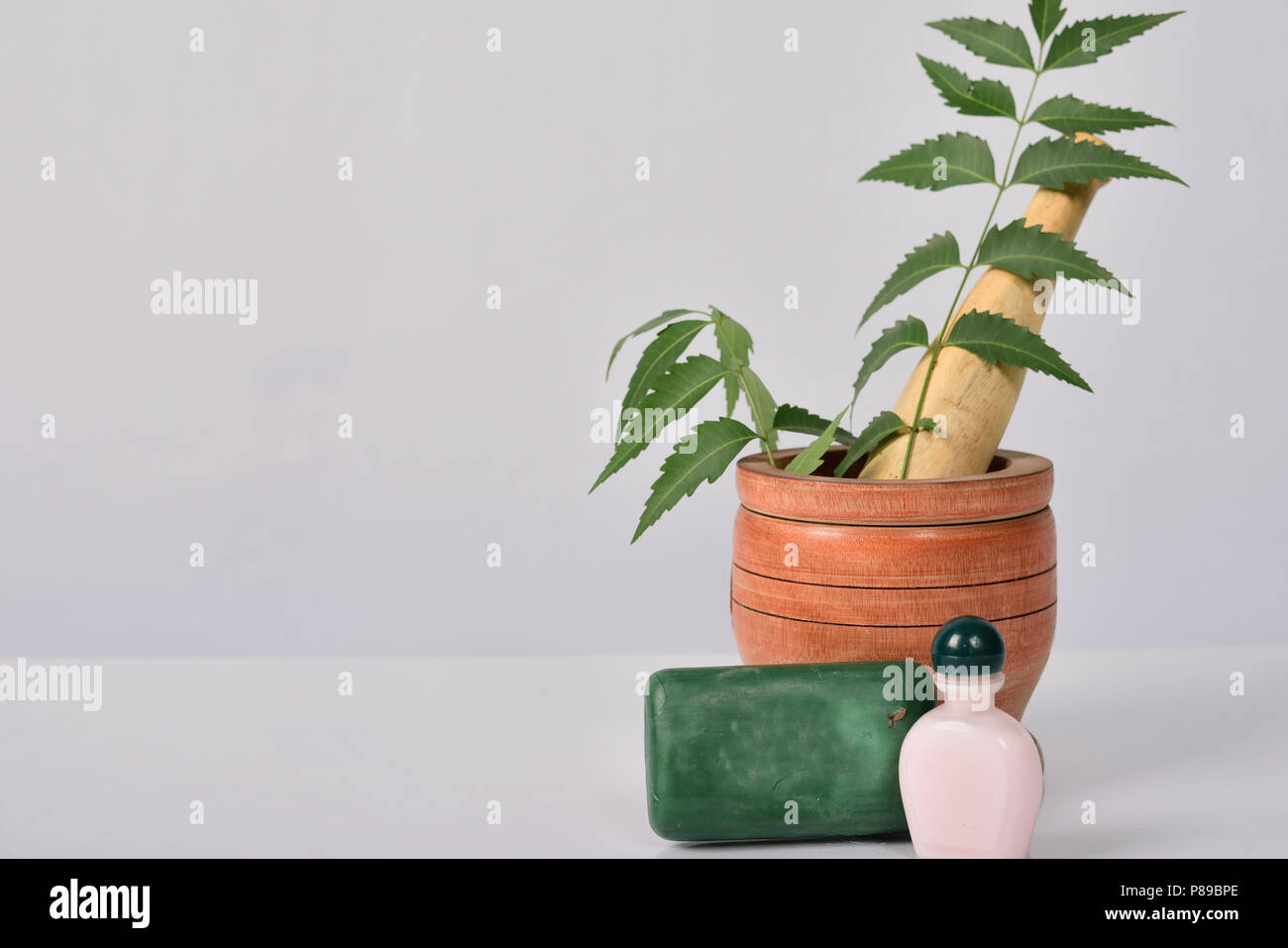 Ayurveda bath soap or neem soap or neem oil made in by Azadirachta ...