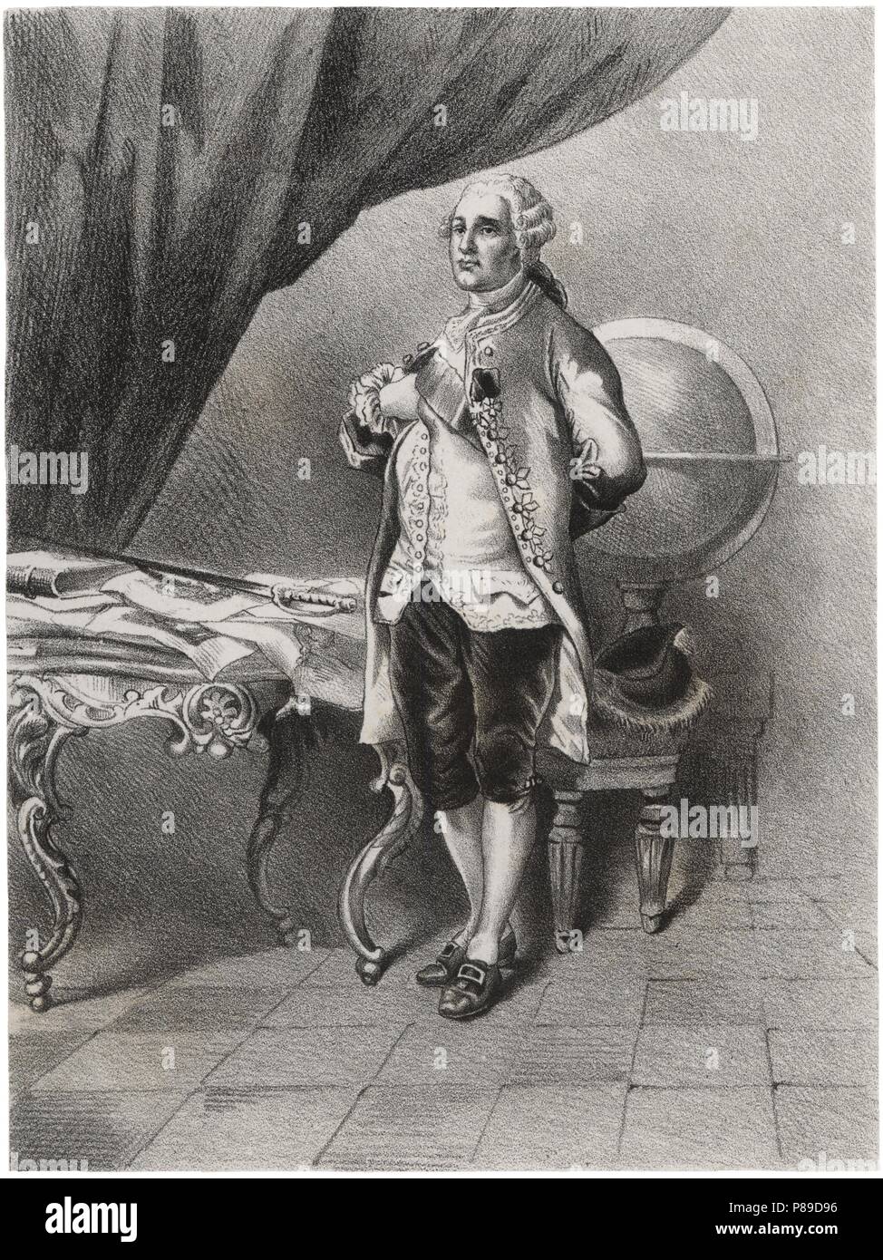 Fernando I (1751-1802), infante de España y duque de Parma. Grabado de ...