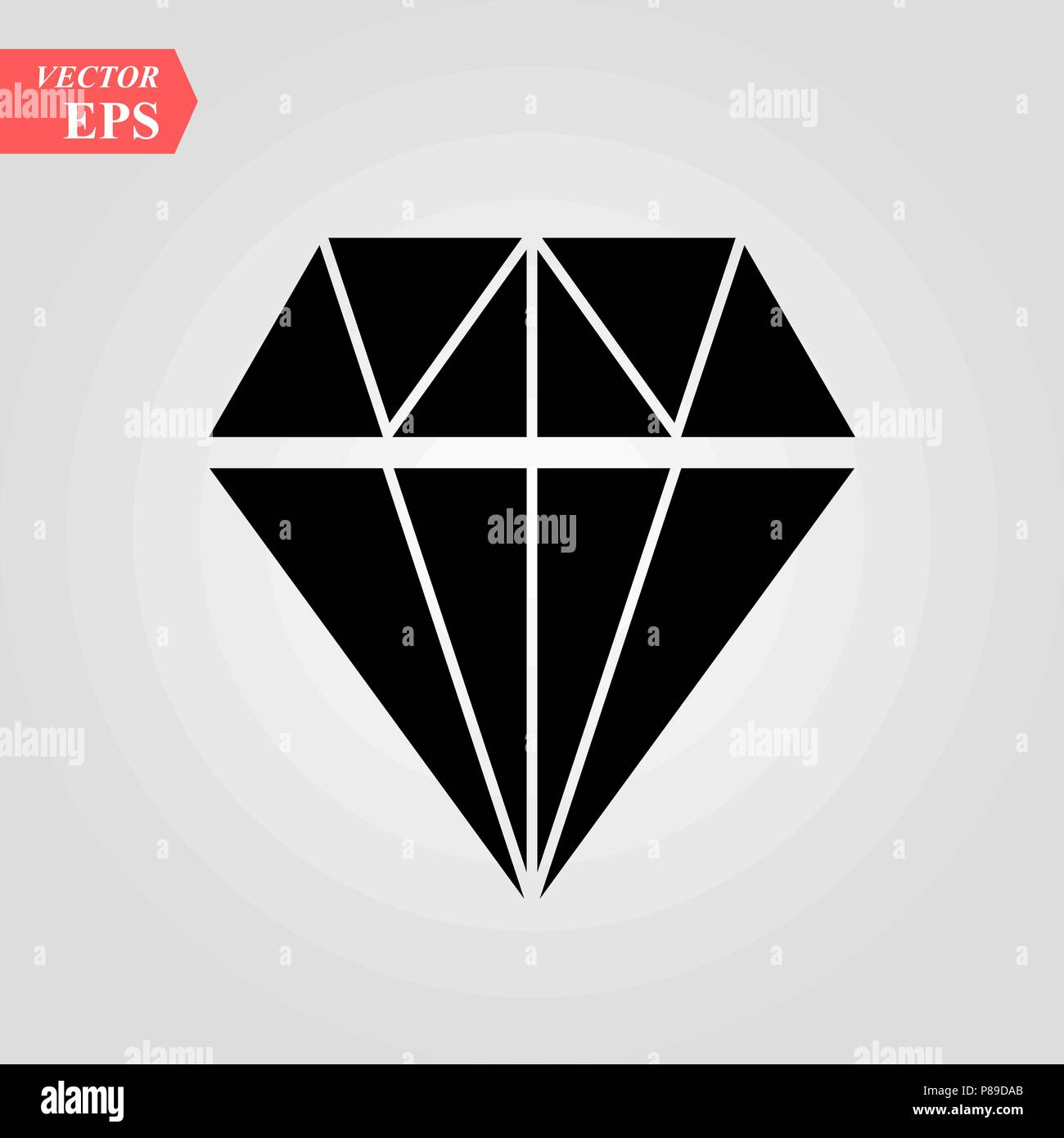 Diamond Icon Vector. Simple flat symbol. Perfect Black pictogram ...