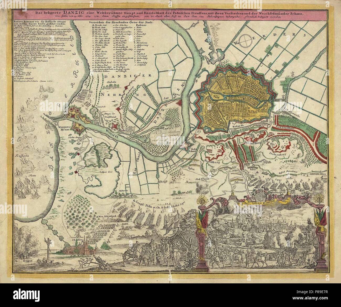The Siege of Danzig, 1734. Museum: State History Museum, Moscow Stock ...