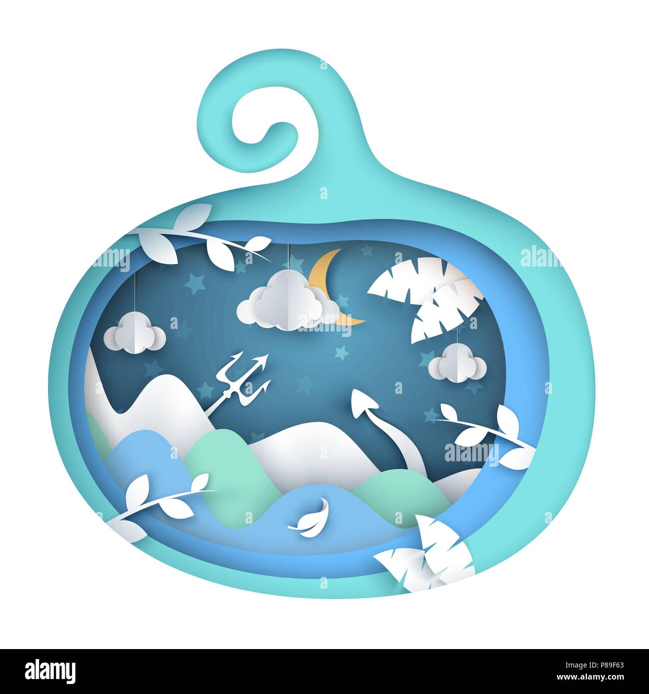 Green devil trident illustration Stock Vector Images - Alamy