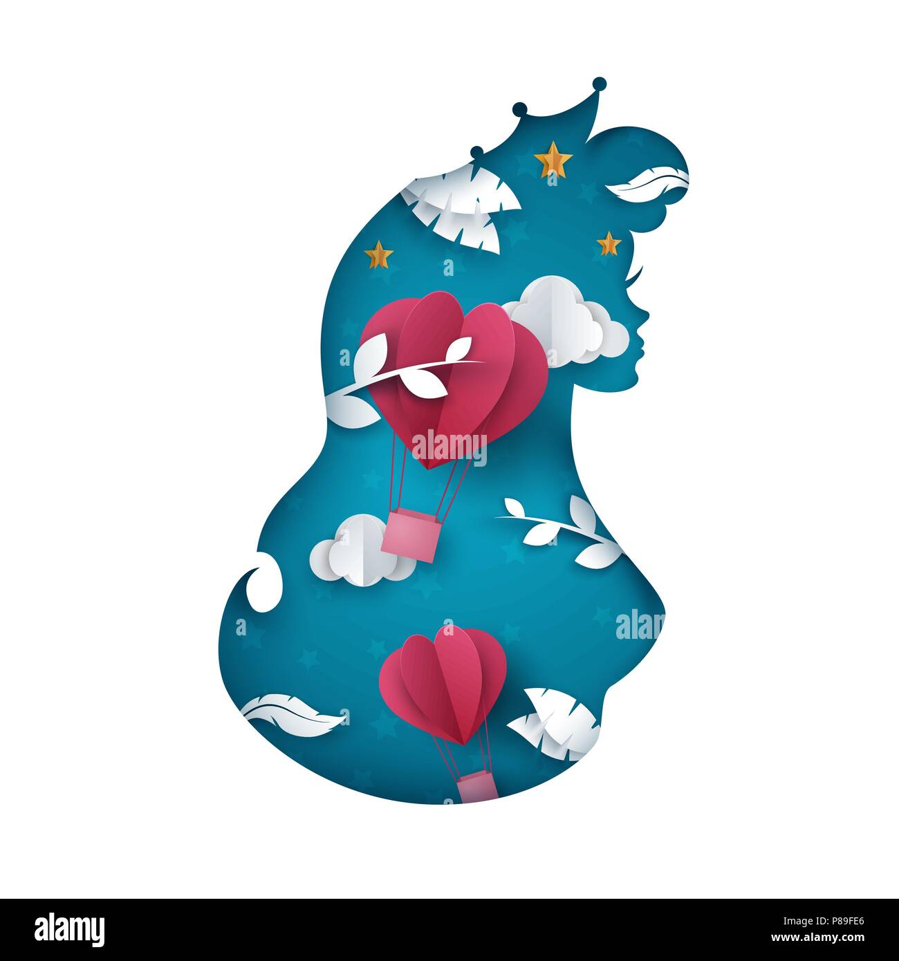 Princess illustration. Cartoon sky landscape Stock Vector Image & Art ...