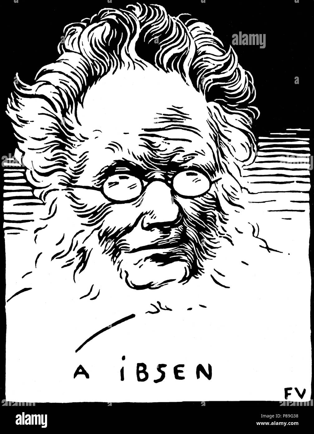 Henrik ibsen caricature hi-res stock photography and images - Alamy