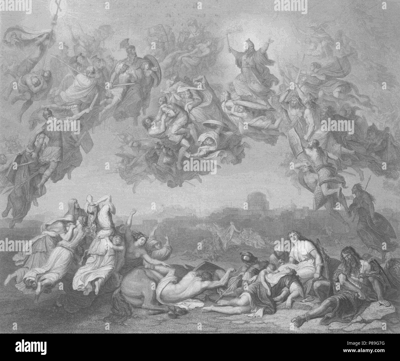 Die Hunnenschlacht (The Battle of the Huns) (after a painting by ...