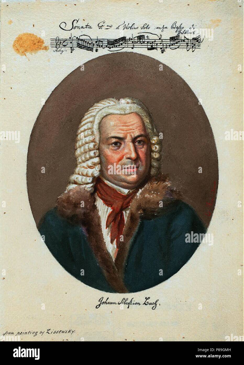 Portrait of Johann Sebastian Bach. Museum: PRIVATE COLLECTION Stock ...