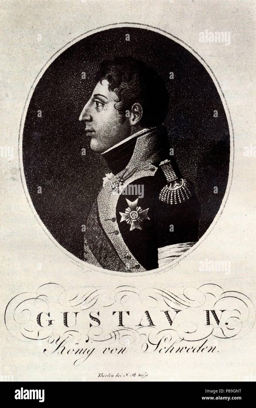 Portrait of Gustav IV Adolf of Sweden. Museum: Russian National Library, St. Petersburg Stock ...