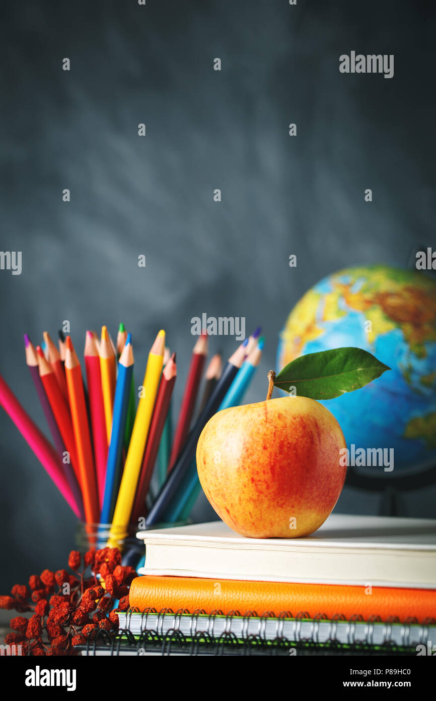 Back to school background with school supplies Stock Photo - Alamy