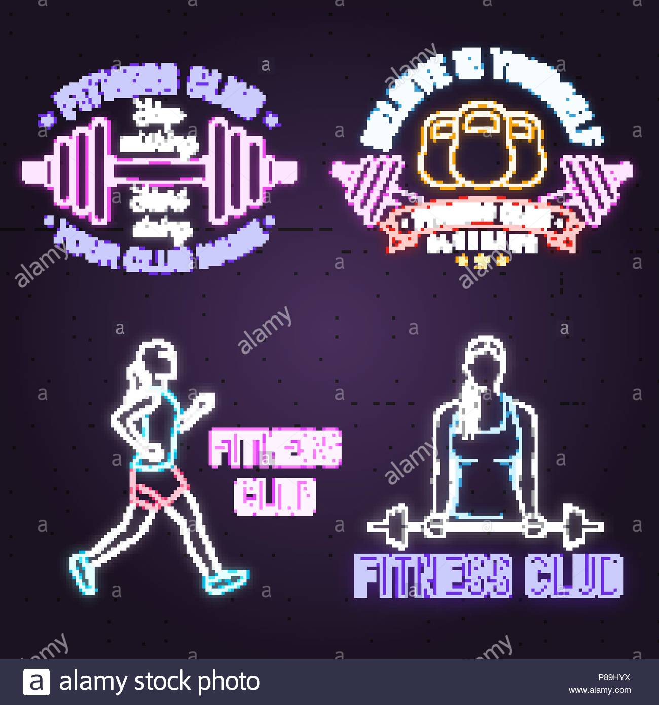 Logo Design Fitness Club Stock Photos & Logo Design Fitness Club Stock ...