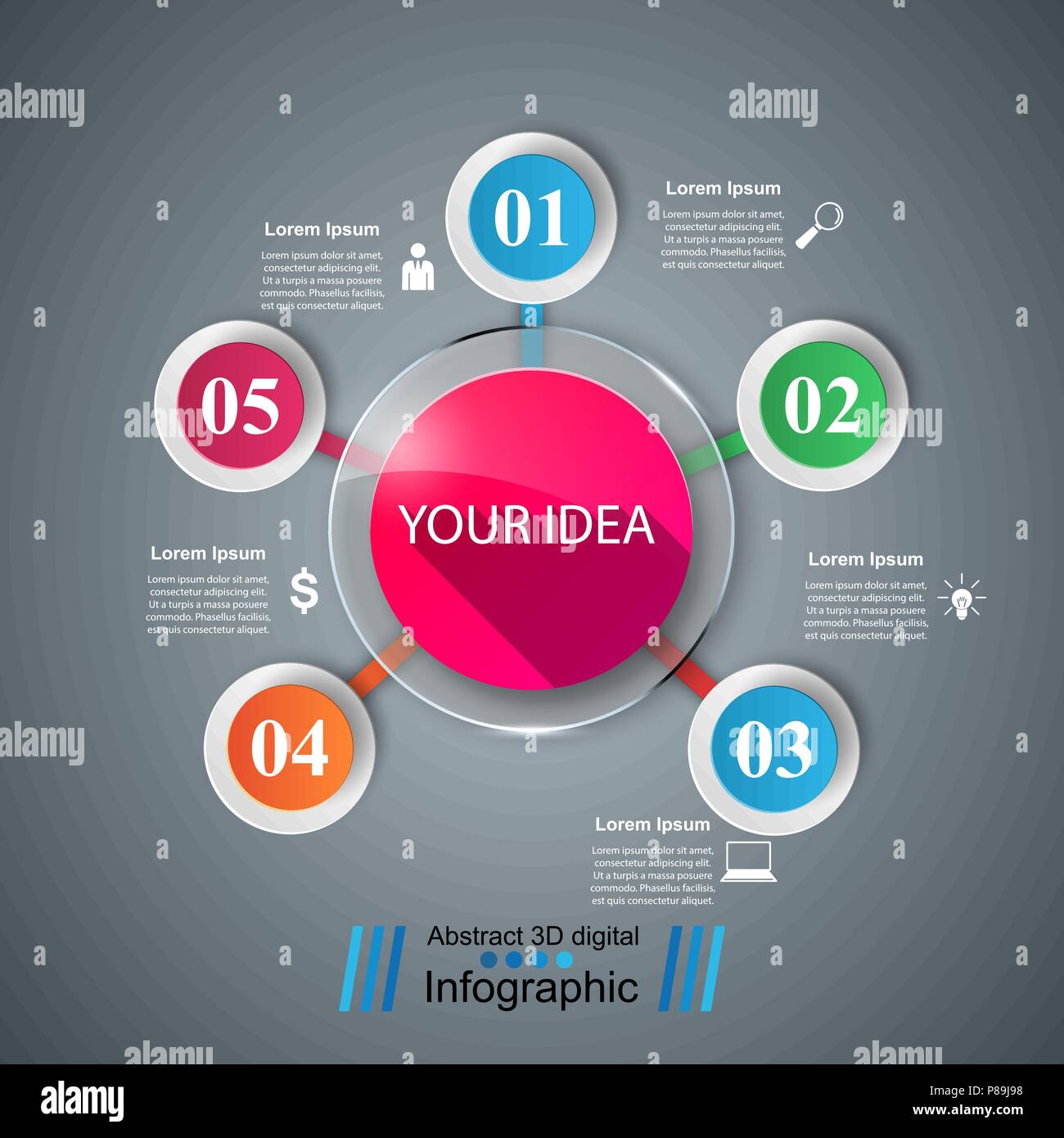 Abstract 3D digital illustration Infographic Stock Vector Image & Art ...