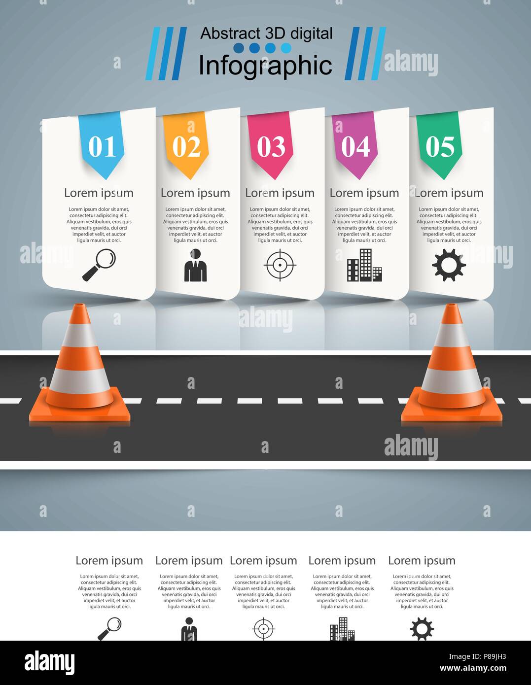 Road infographic design template and marketing icons Stock Vector Image ...