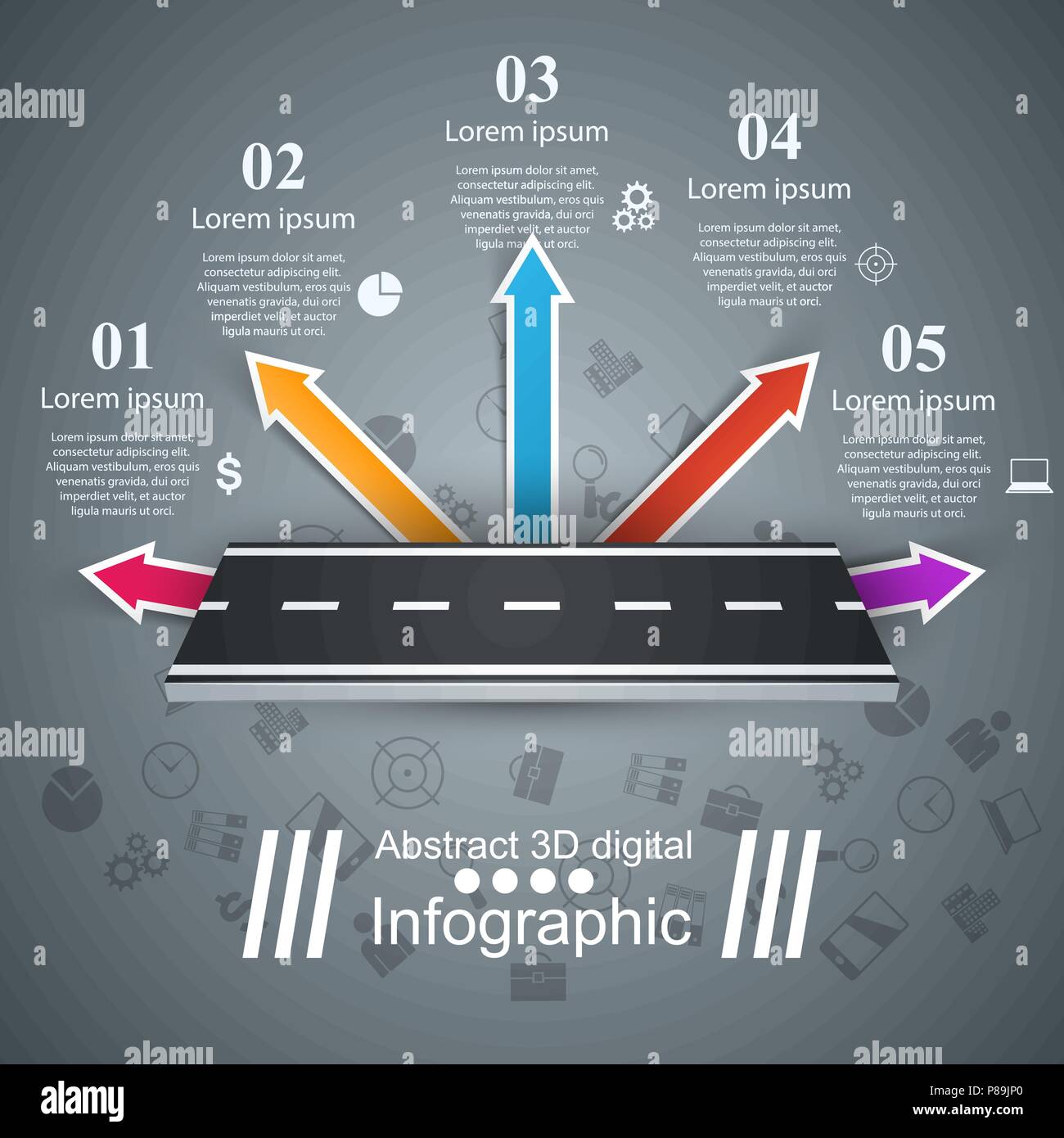 Road infographic design template and marketing icons Stock Vector Image ...