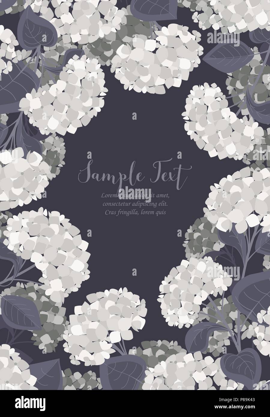 Vector illustration of hydrangea flower Background with flowers Stock ...