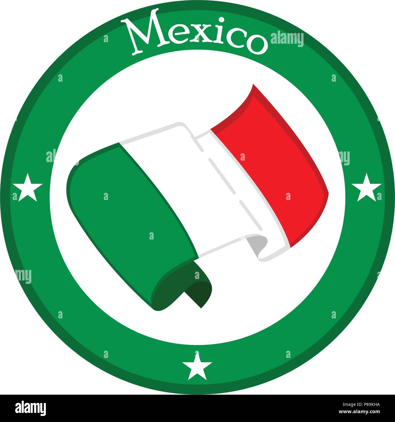 Flag of Mexico on a label Stock Vector Image & Art - Alamy