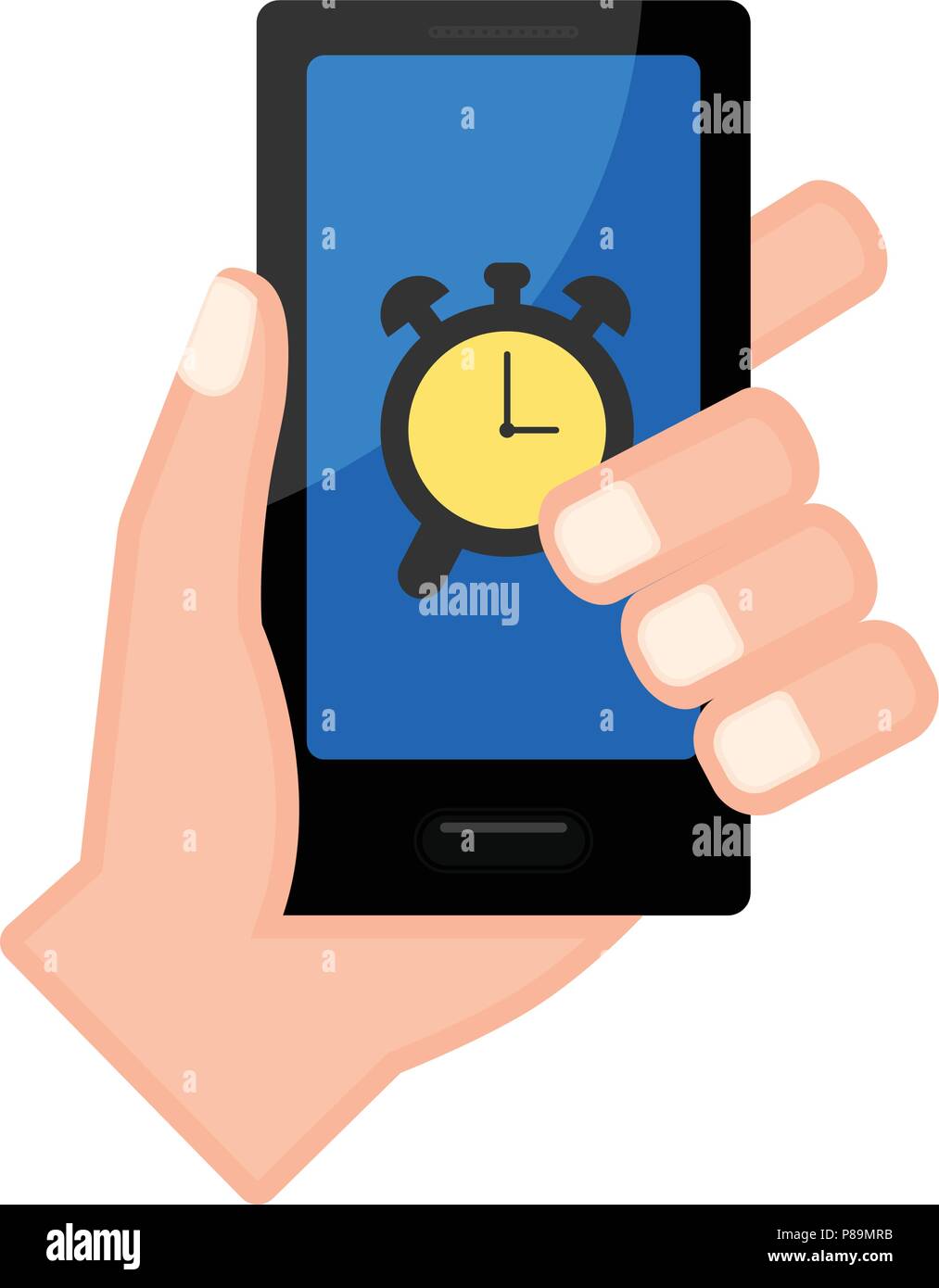 Hand holding clock Stock Vector Images - Alamy