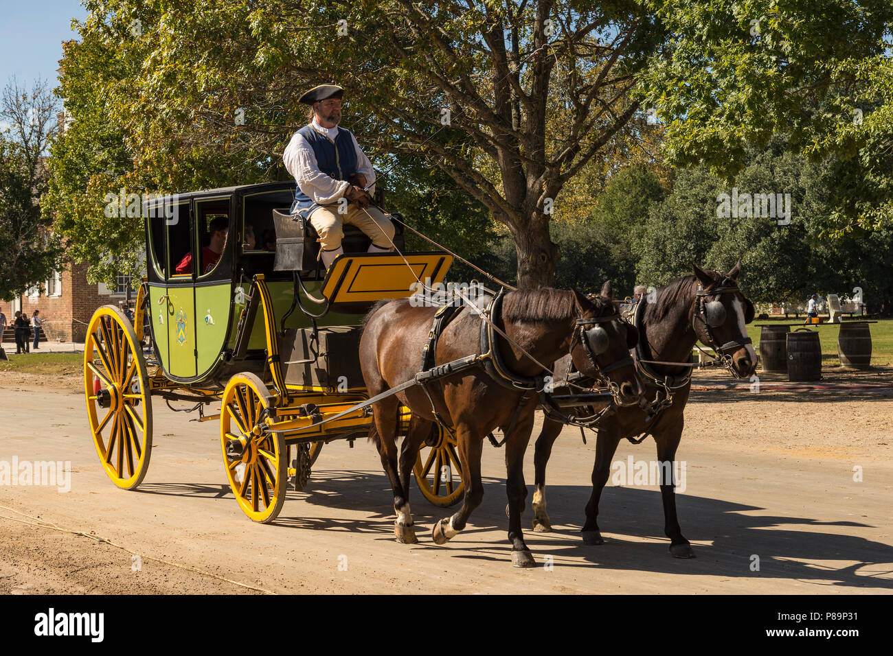 Colonial Williamsburg horse drawn carriage Stock Photo - Alamy