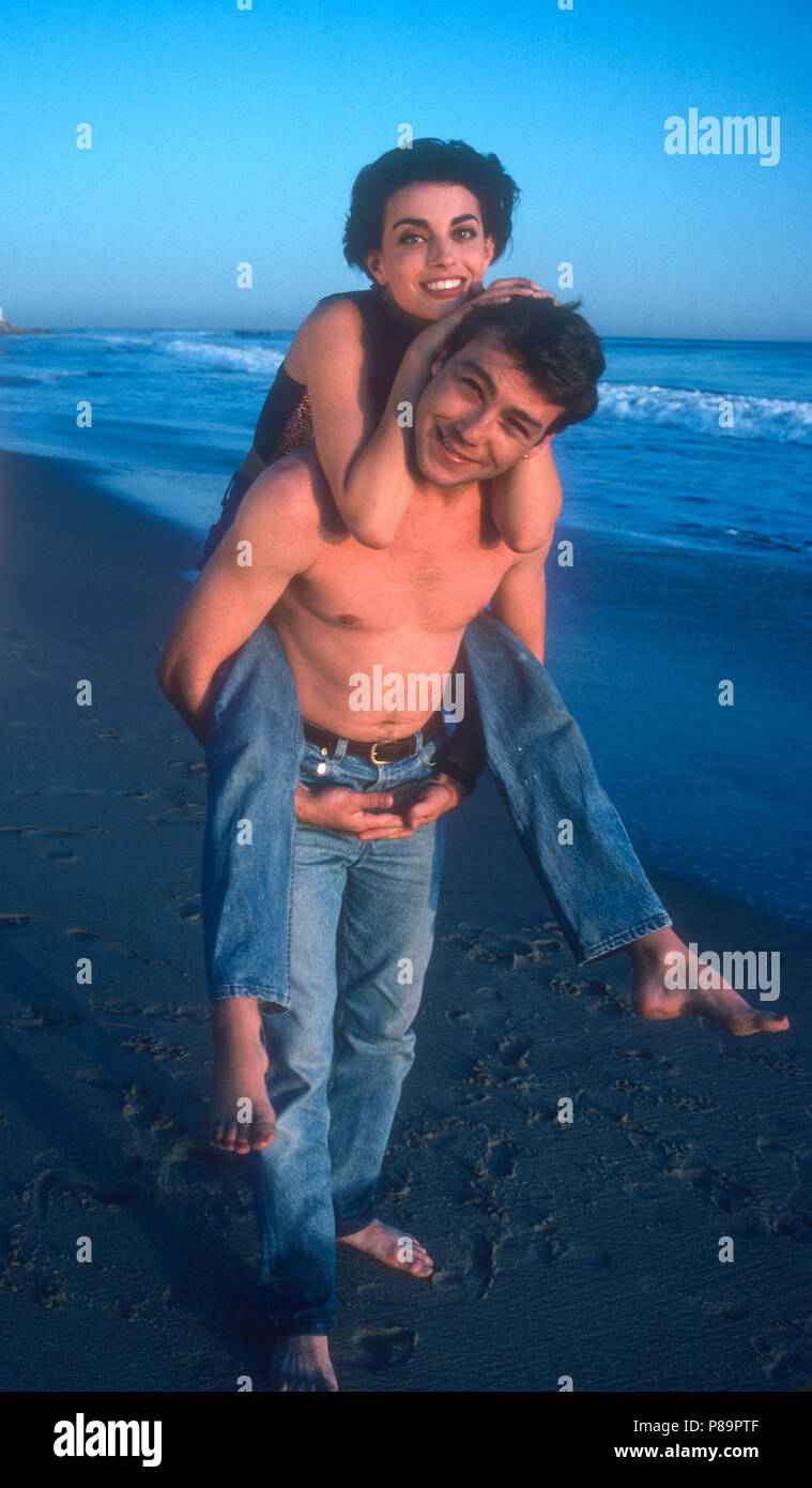 MALIBU, CA - FEBRUARY 22: (EXCLUSIVE) Actor Griffin O'Neal and actress Lynn Oddo pose at a photo ...