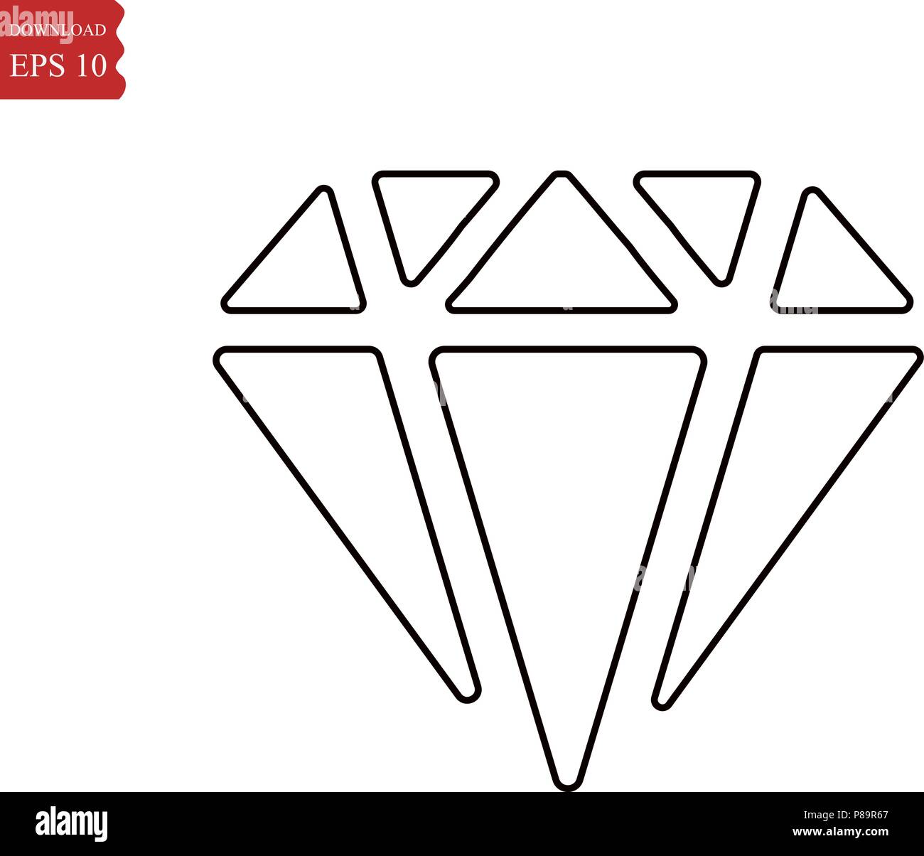 Diamond line icon, outline vector sign, linear style pictogram isolated ...