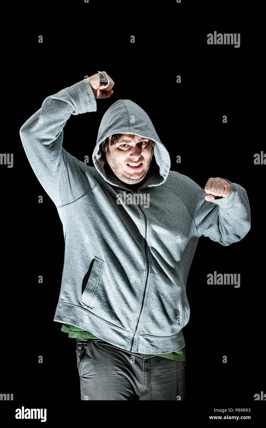 Man and shadow with knife hi-res stock photography and images - Alamy