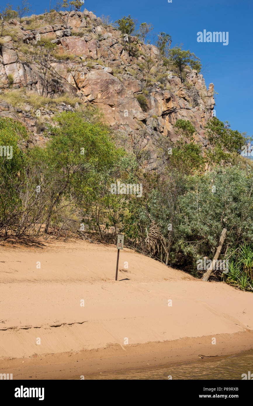 Crocodile Nesting site in Nitmiluk Gorge, Northern Territory Stock ...