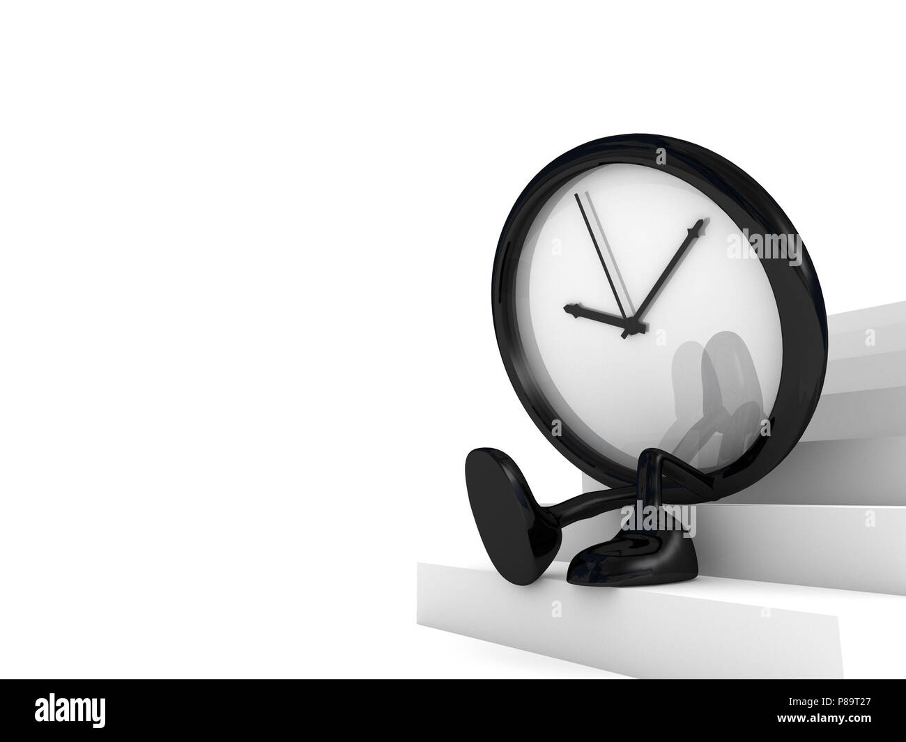 clock sitting on the steps waiting Stock Photo - Alamy