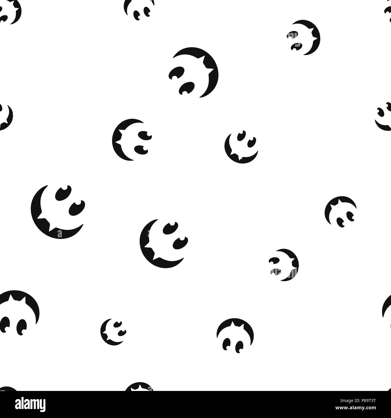 Joy face Halloween pattern pattern. Vector illustration. Isolated white ...